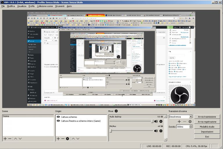 OBS studio screen video capture